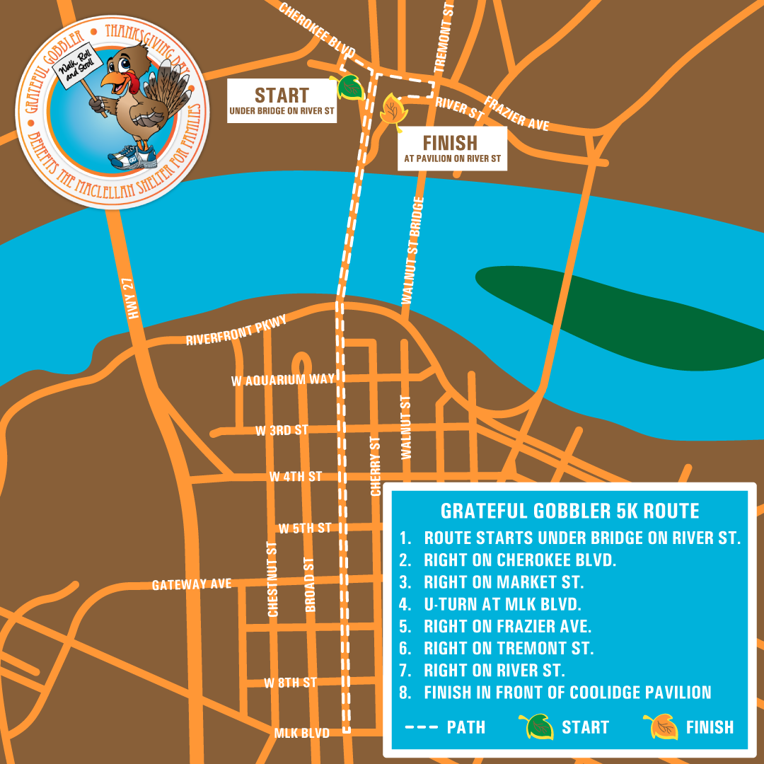 2023 Grateful Gobbler 5K Map